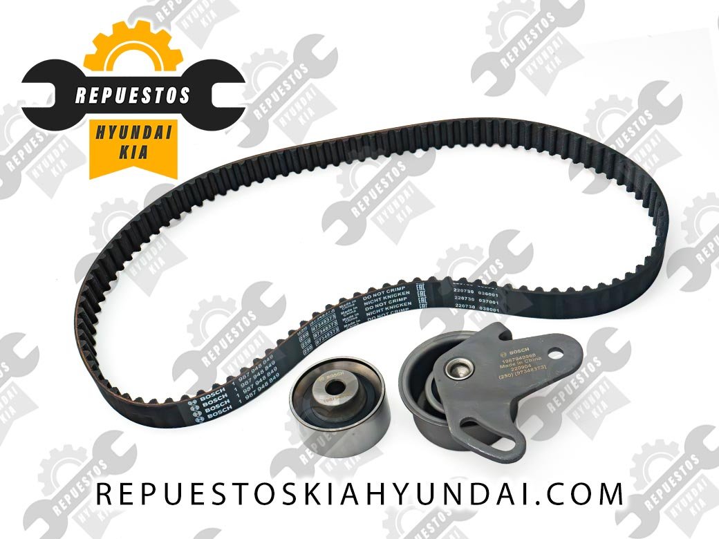 Kit de distribución Bosch para Hyundai - Kia, Correa Tensor, Polea tensora
